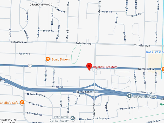 bryant's breakfast map