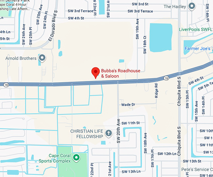 16. bubba's roadhouse & saloon map