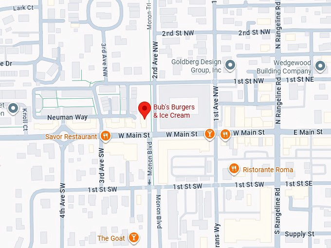 16. bub&rsquo;s burgers & ice cream map