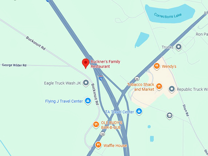 16. buckner's family restaurant map