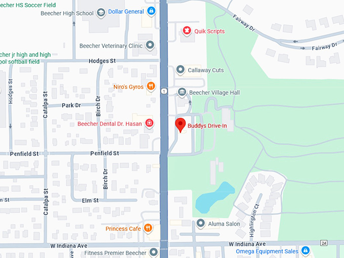 16. buddys drive in map