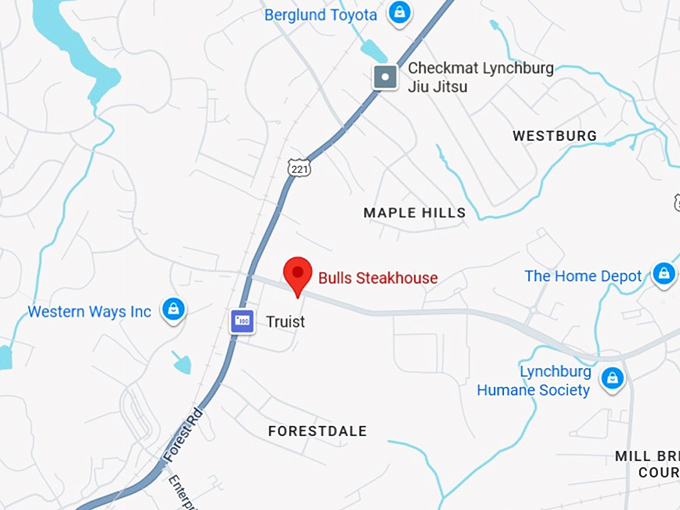 16. bulls steakhouse map