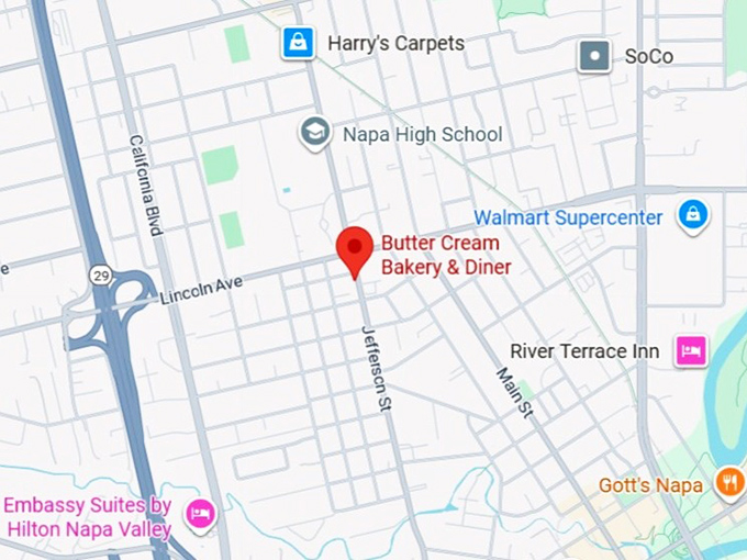 16. butter cream bakery & diner map