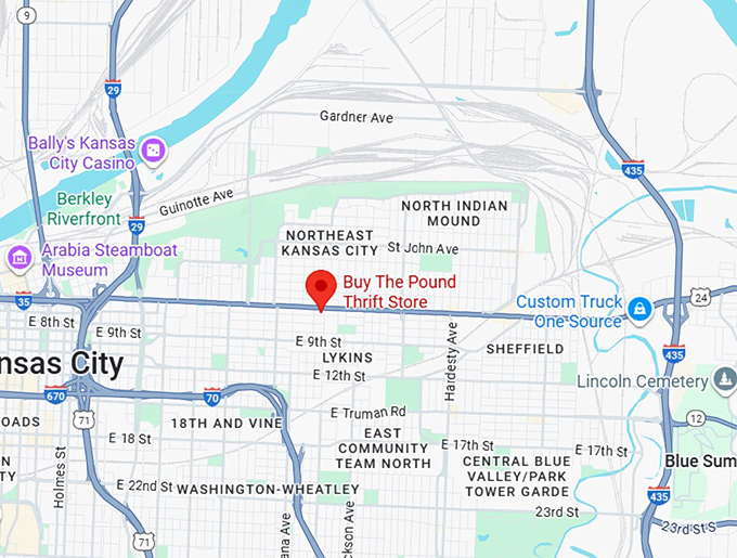16. buy the pound thrift store map