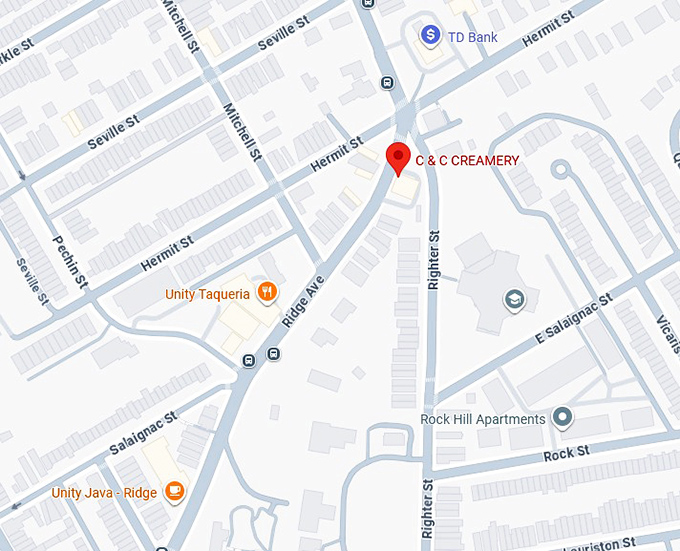 16. c & c creamery map
