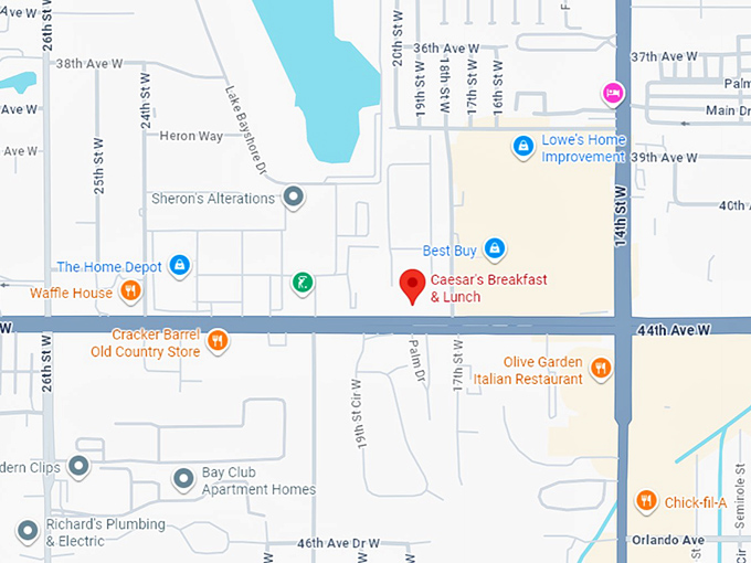 16. caesar's breakfast & lunch map