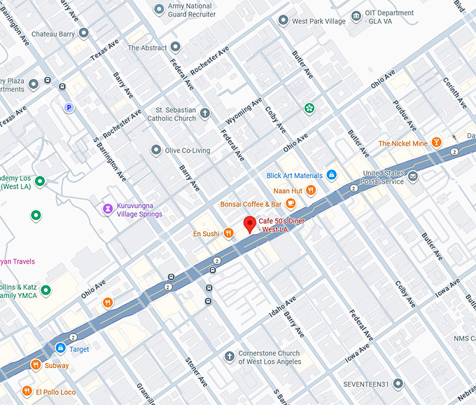 16. cafe 50's diner west la map