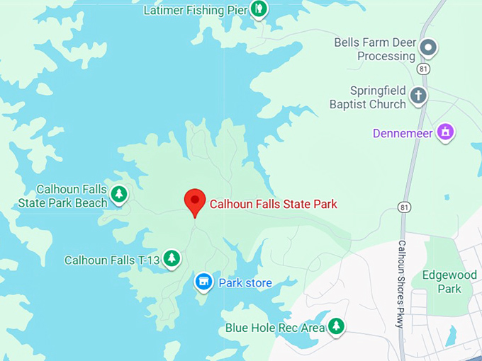 16. calhoun falls state park map