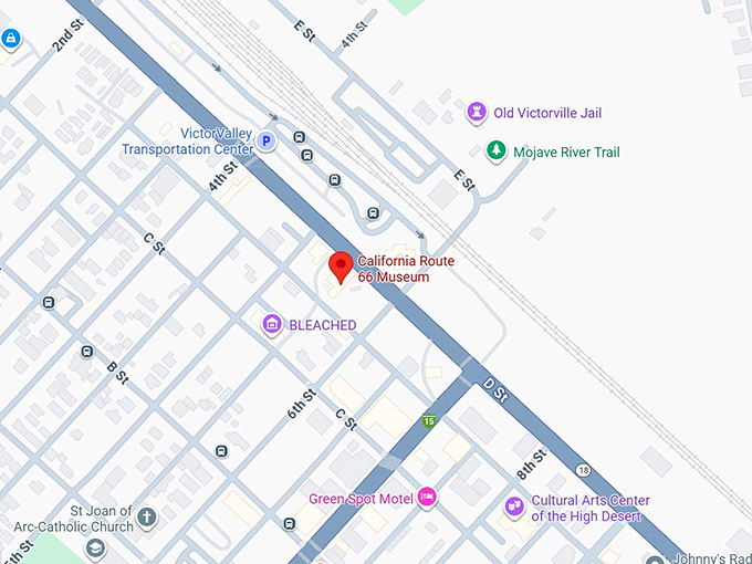 16. california route 66 museum map