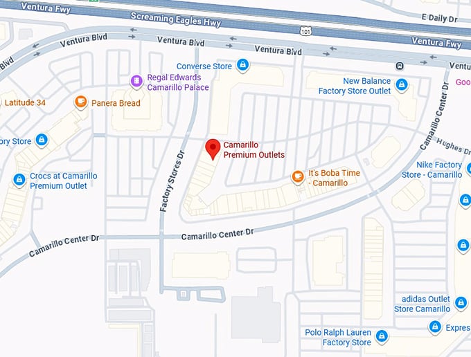 16. camarillo premium outlets map