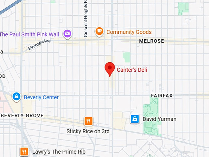 16. canter&rsquo;s deli (419 n fairfax ave) map