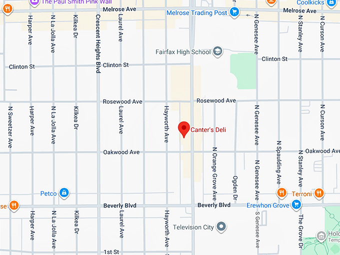 16. canter's deli map