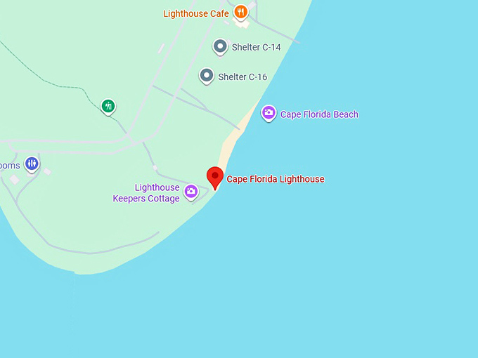 16. cape florida lighthouse map
