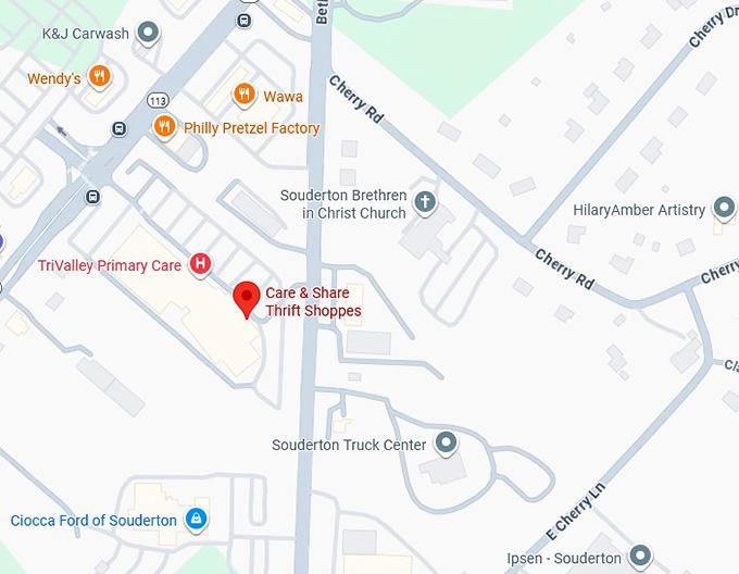 16. care & share thrift shoppes map