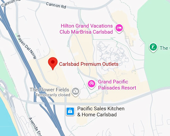 16. carlsbad premium outlets map