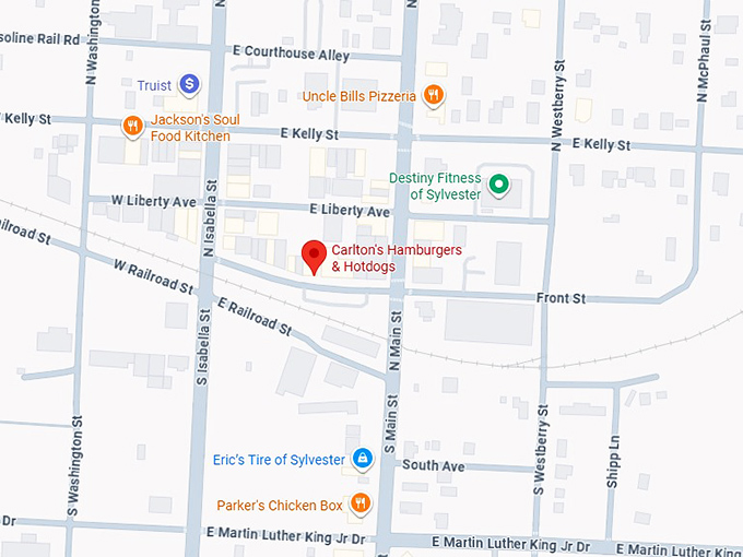 16. carlton's hamburgers & hotdogs map