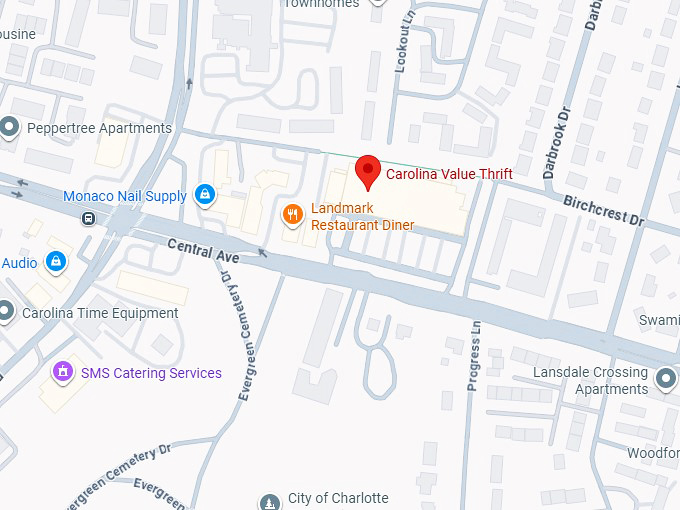 16. carolina value thrift (4451 central ave) map
