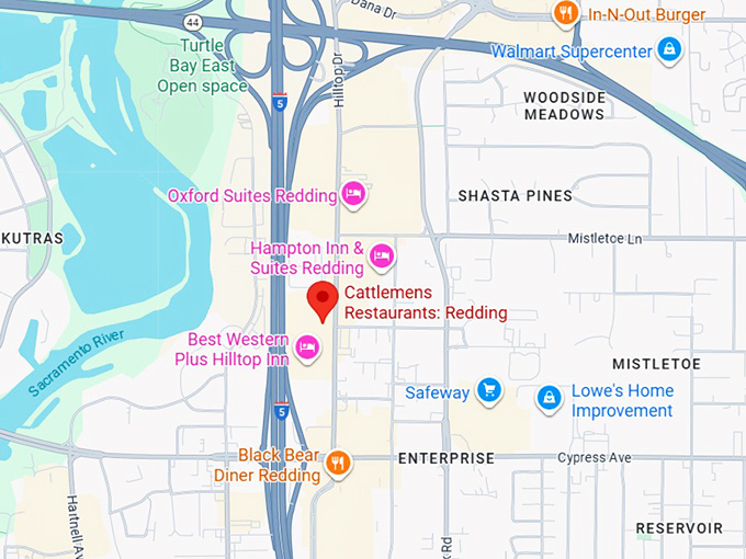 16. cattlemens restaurantsː redding map