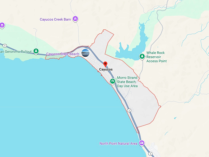 16. cayucos, ca map