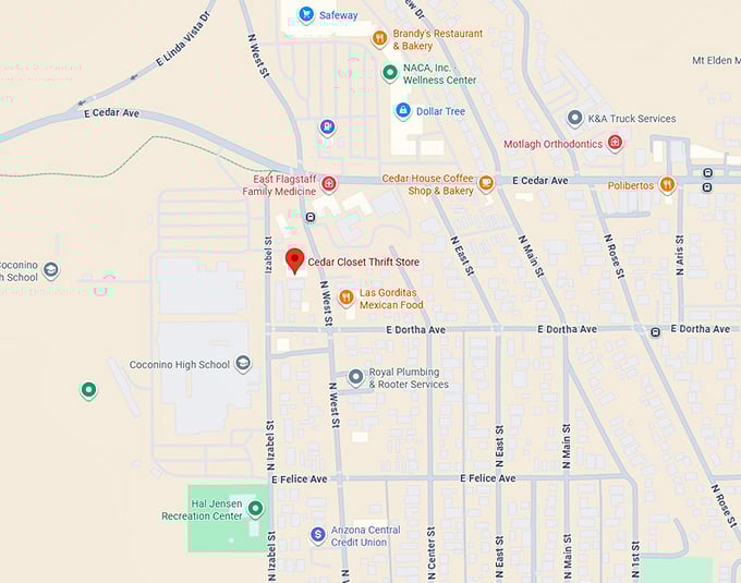 16. cedar closet thrift shop map