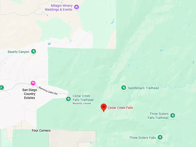 cedar creek falls map