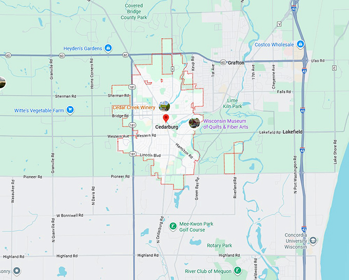 16. cedarburg map