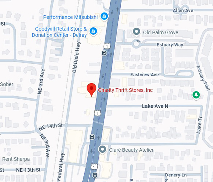 16. charity thrift stores, inc. map