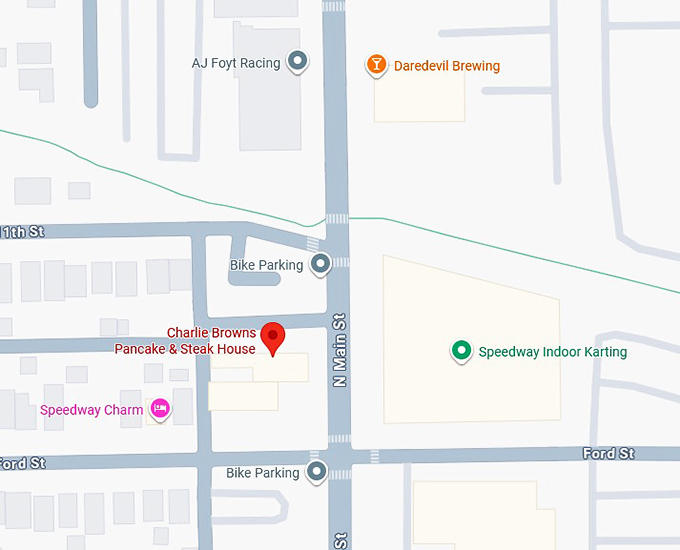 16. charlie browns pancake & steak house map