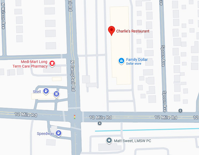 16. charlie&rsquo;s restaurant map