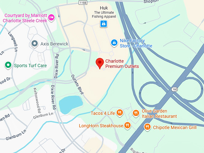 16. charlotte premium outlets map