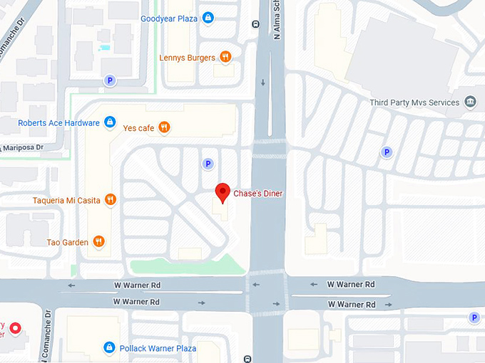 16. chase's diner map