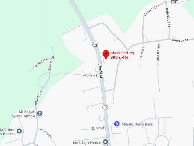 16. checkered pig bbq & ribs map