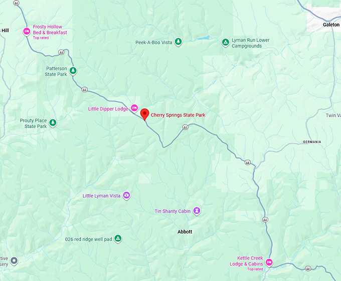 16. cherry springs state park map