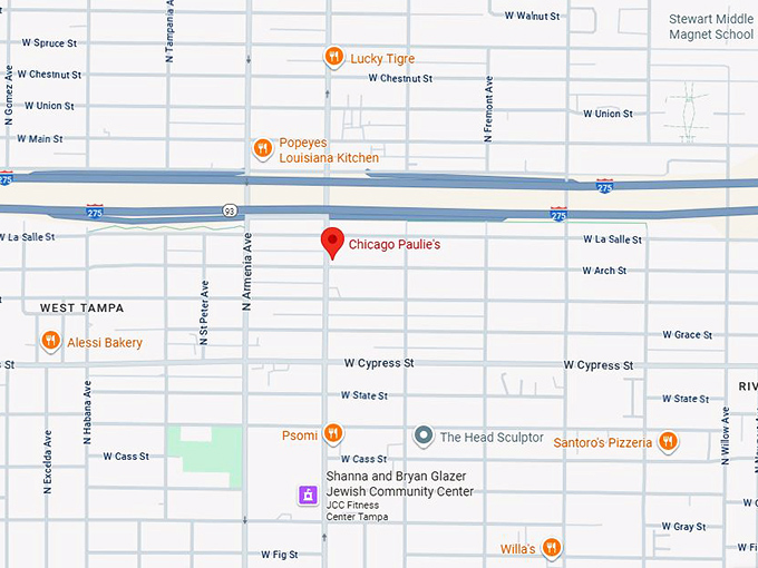 16. chicago paulie's map