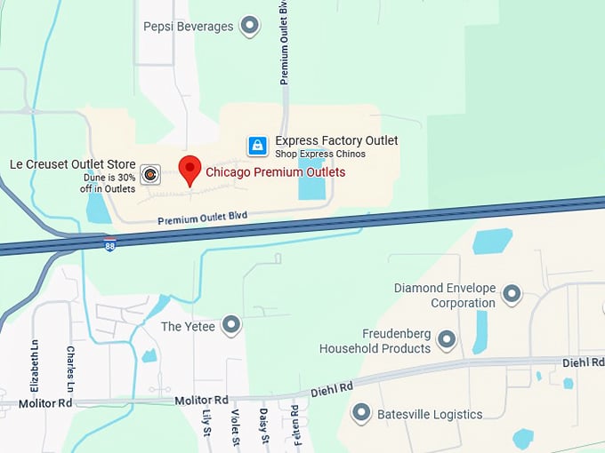 16. chicago premium outlets map