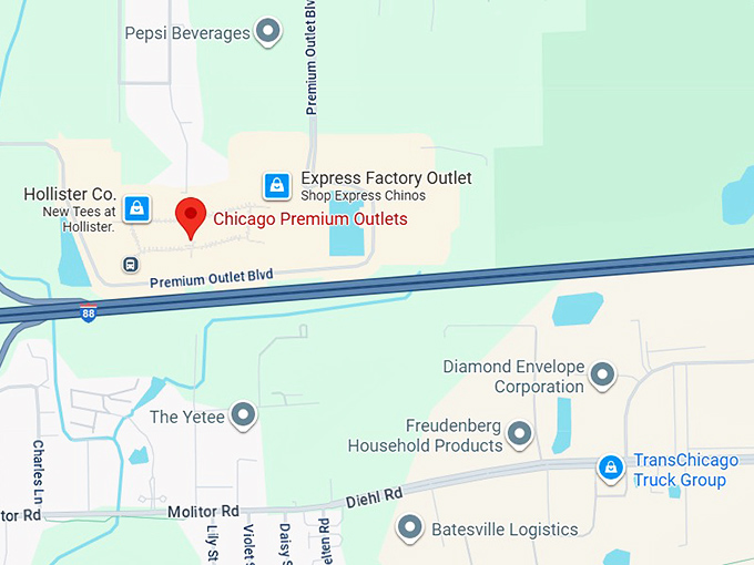 16. chicago premium outlets map