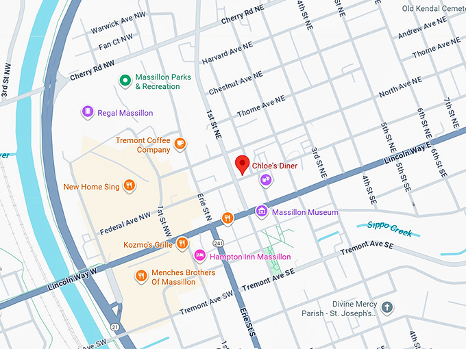 16. chloe's diner map