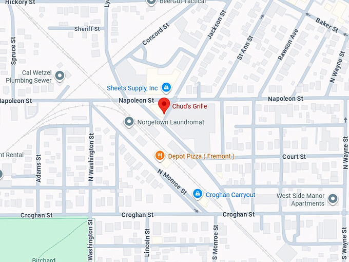 16. chud's grille map