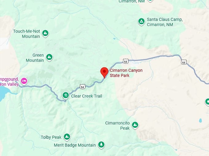 16. cimarron canyon state park map