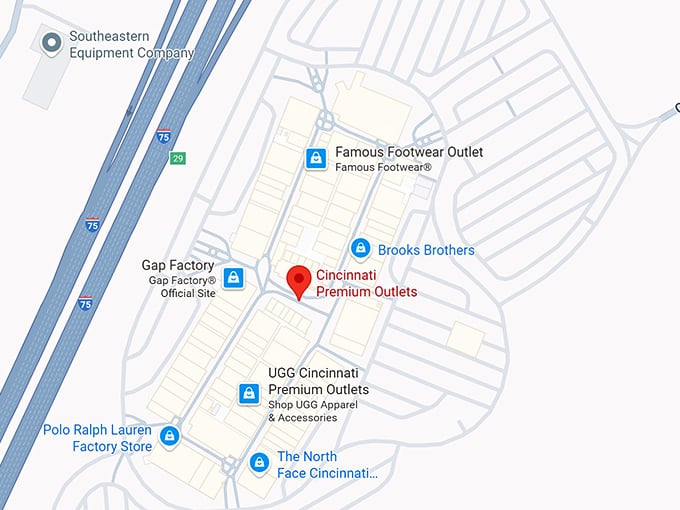 16. cincinnati premium outlets map