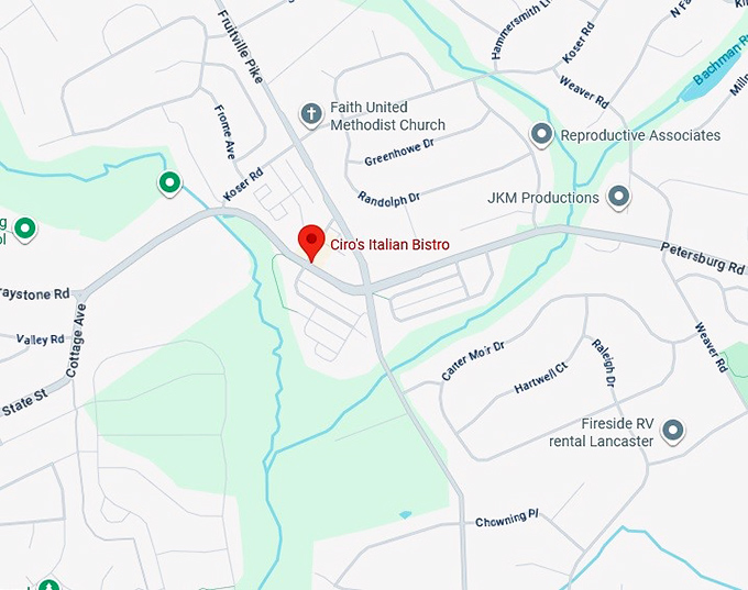 16. ciro's italian bistro map