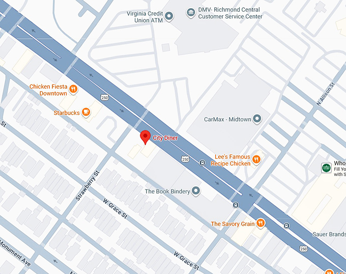 16. city diner (2237 w broad st) map