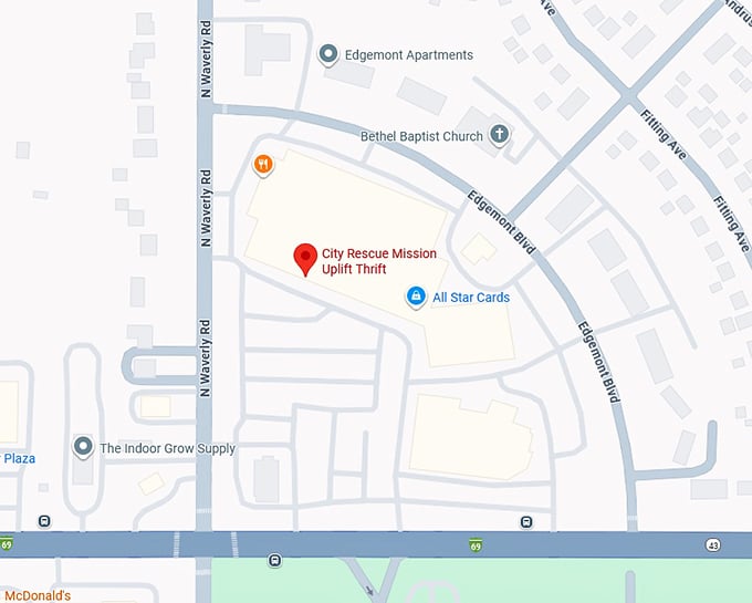 16. city rescue mission uplift thrift map