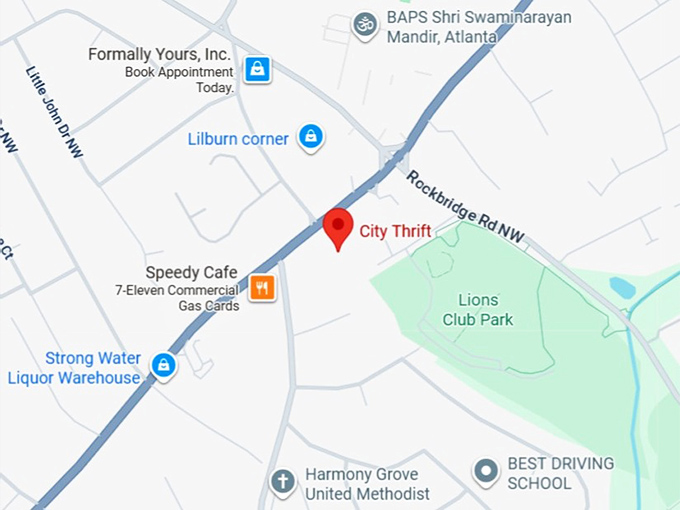 16. city thrift (lilburn) map