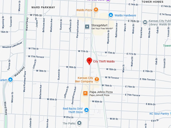 16. city thrift waldo map