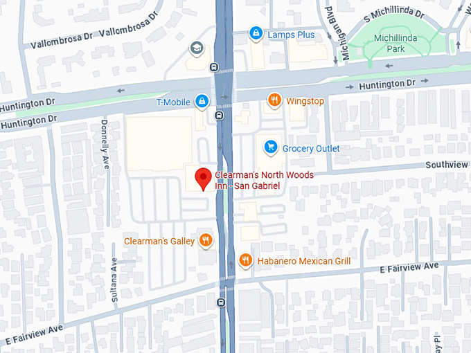 16. clearman's north woods inn san gabriel map