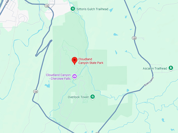 16. cloudland canyon state park map