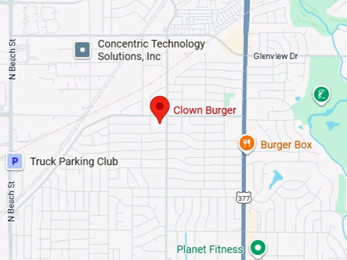 16. clown burger map