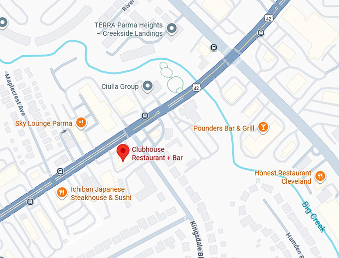 16. clubhouse restaurant + bar map