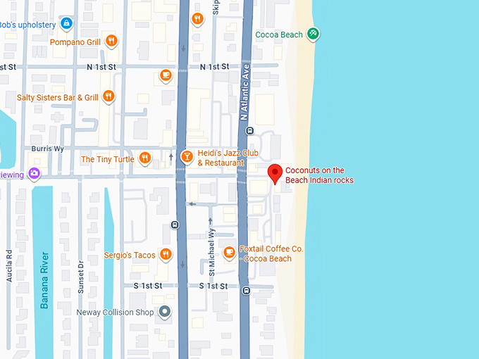 16. coconuts on the beach map